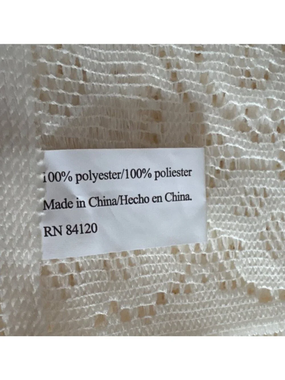 unbranded | Accents | Cream Lace Curtain Panel 6 W X 86 L Floral ...